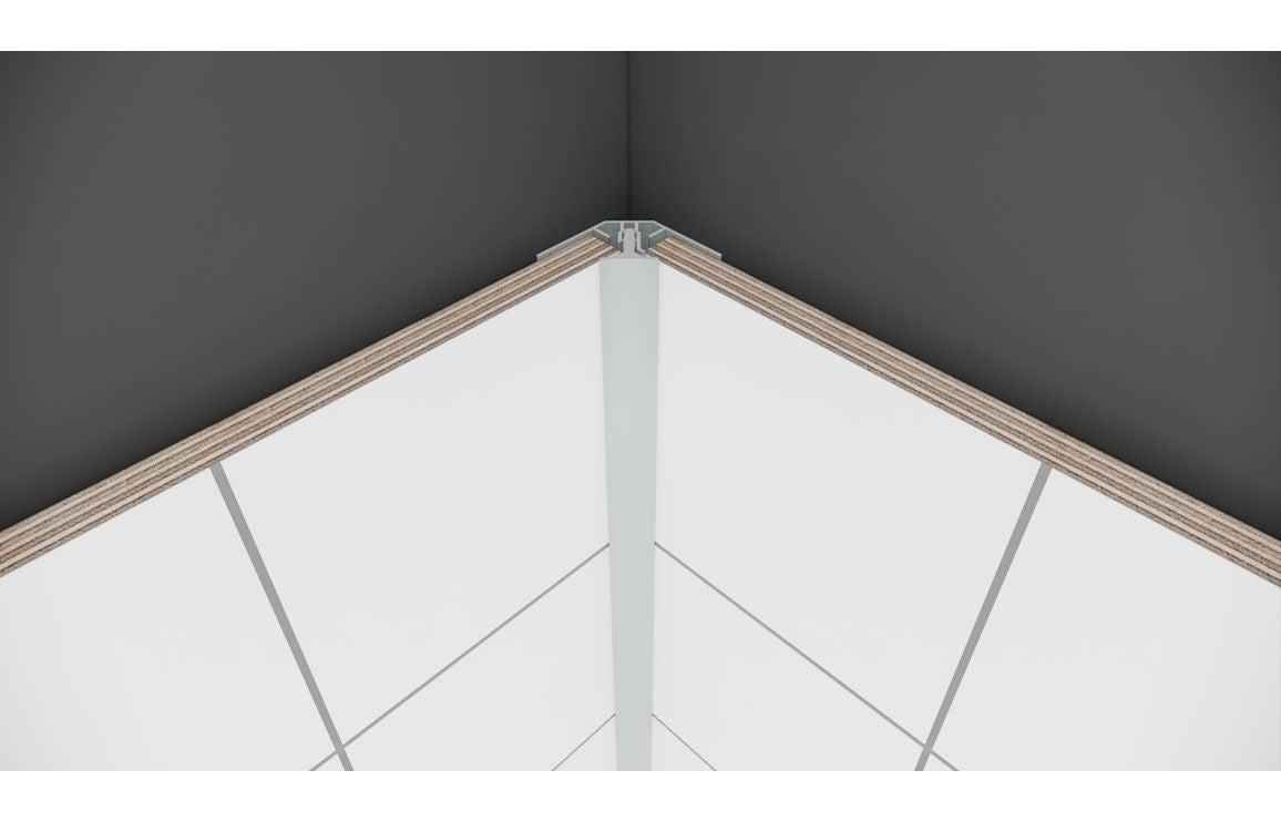Fibo 2-Part Internal Corner Profile 2.4m Aluminium or Black
