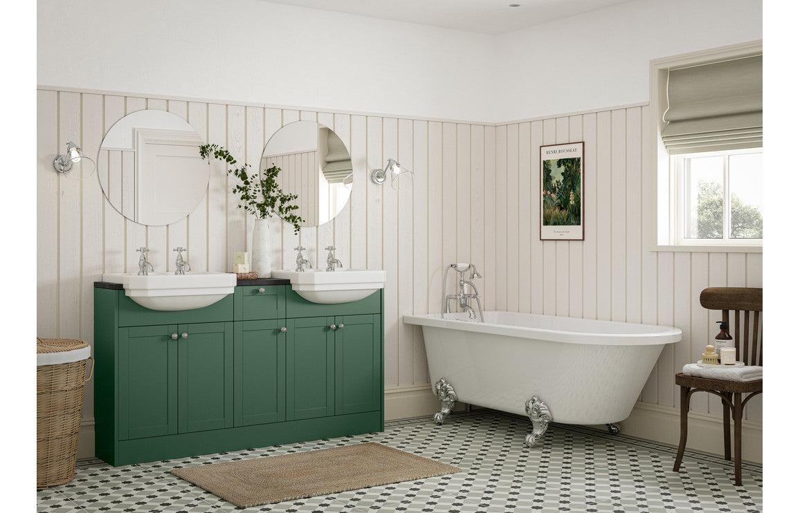 Benita 2400mm Plinth - Matt Sage Green | Bathroom from PJTC