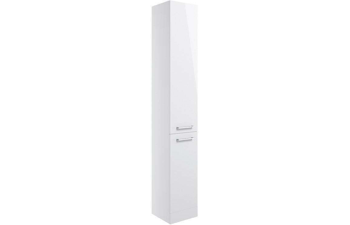 Volta 350mm Floor Standing 2 Door Tall Unit - White Gloss | Bathroom ...